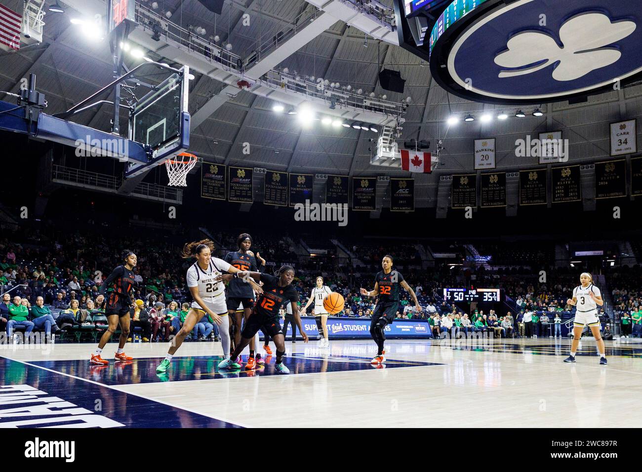 USA. 14th Jan, 2024. January 14, 2024: A general view as Notre Dame ...