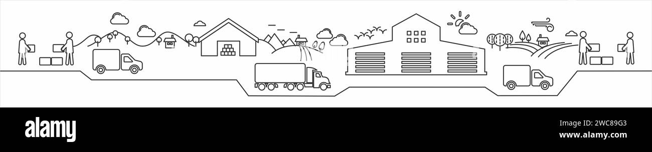 Business Transport - Line Art Illustration Stock Photo - Alamy