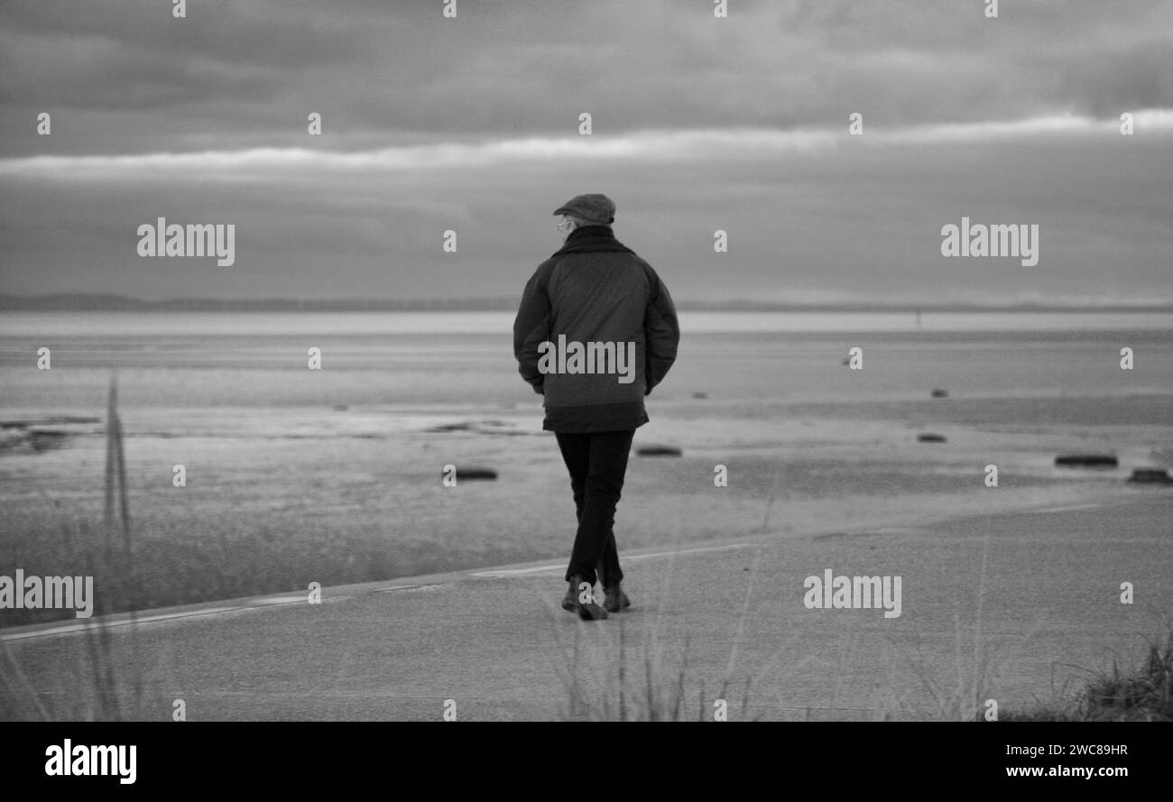 Walking out at dusk Black and White Stock Photos & Images - Alamy