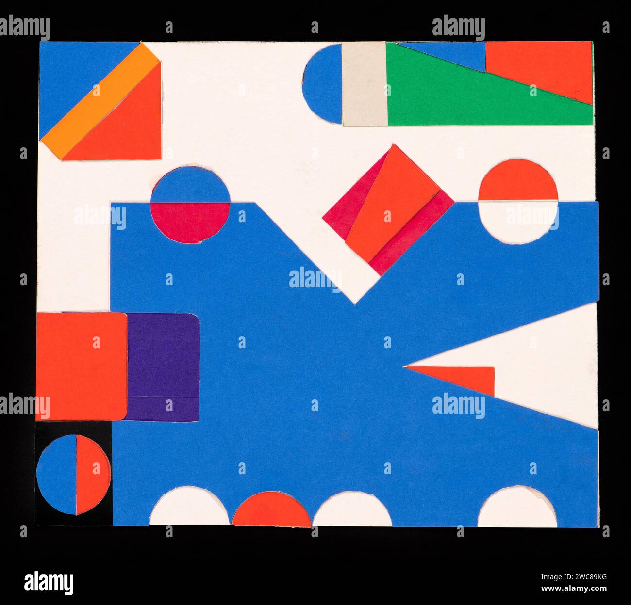 Abstract collage with colorful cutout shapes. Color composition Stock ...