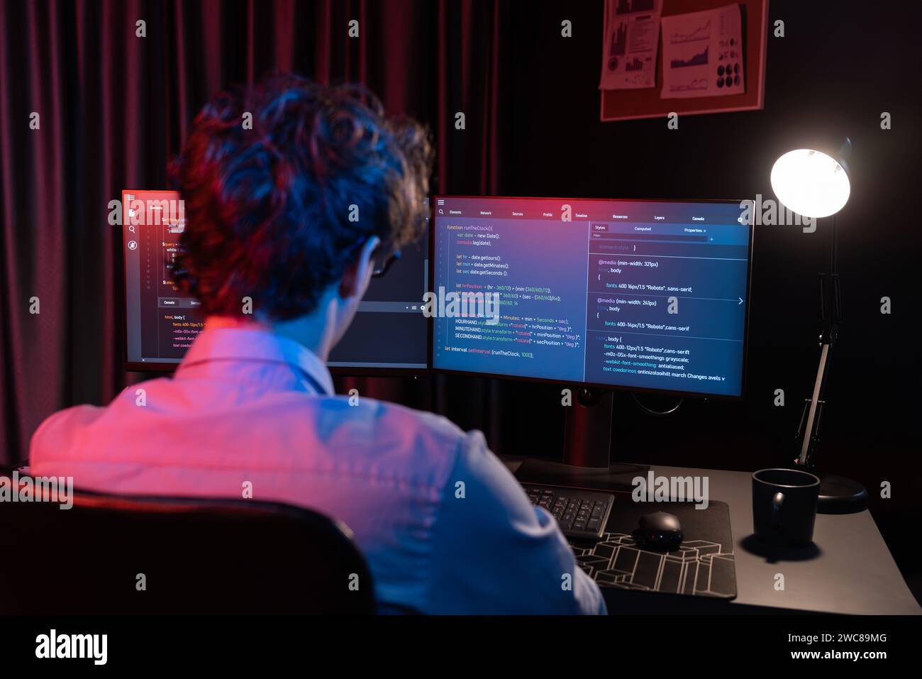 Working IT developer creating online software development information ... Working IT developer creating online software development information ...
