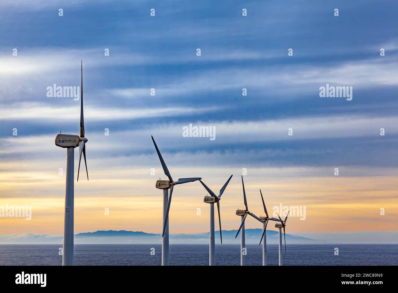 Wind turbines in Punta de Teno (Tenerife island Stock Photo - Alamy