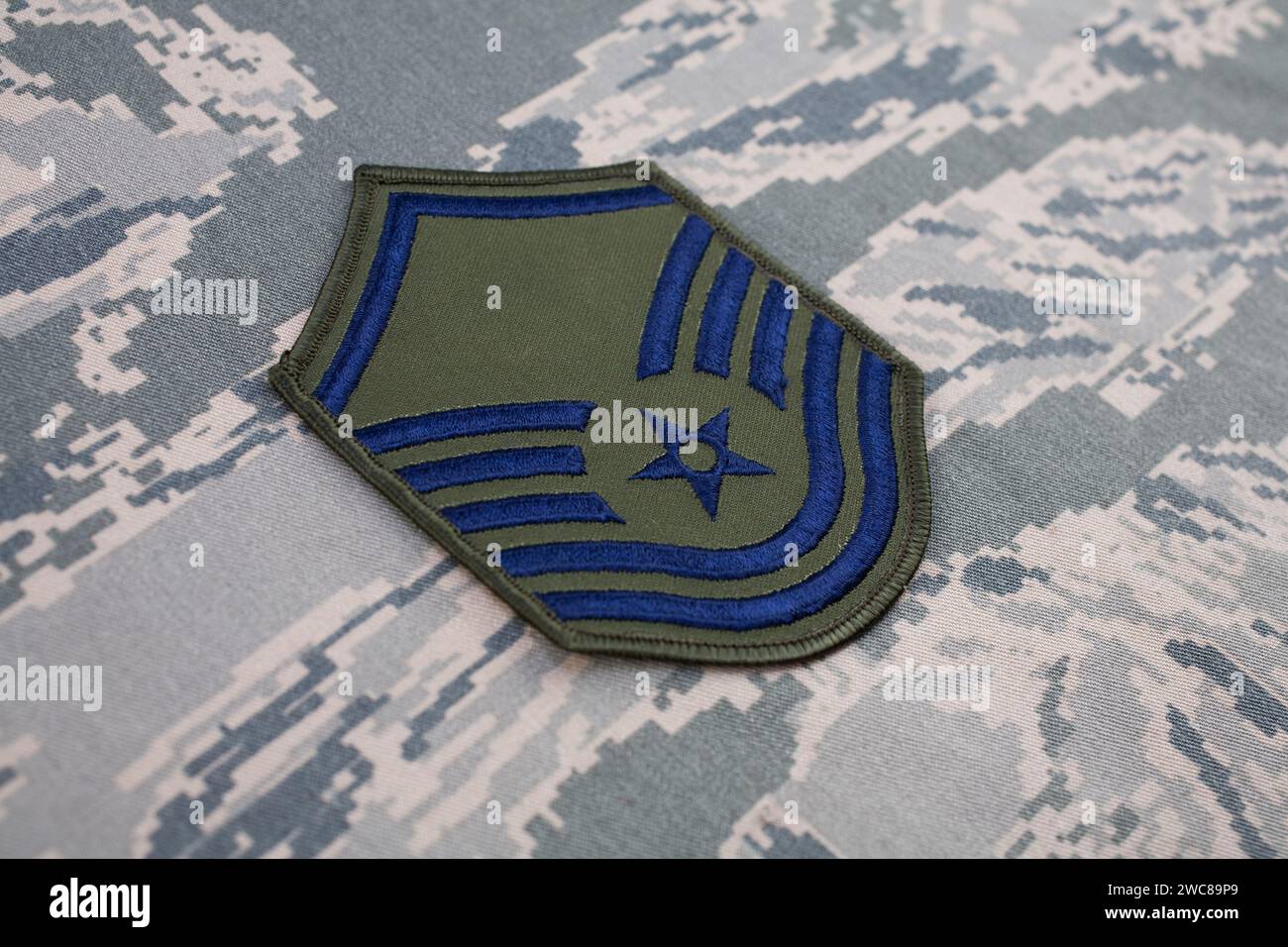 August 31, 2020. US AIR FORCE Master Sergeant rank patch on digital ...