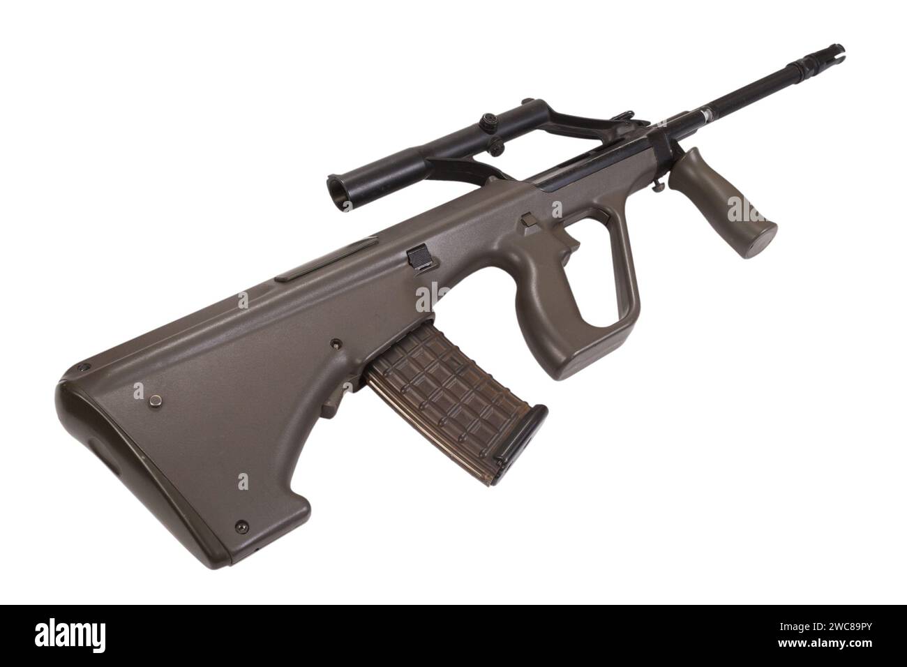 Modern bullpup assault rifle isolated on white background Stock Photo ...