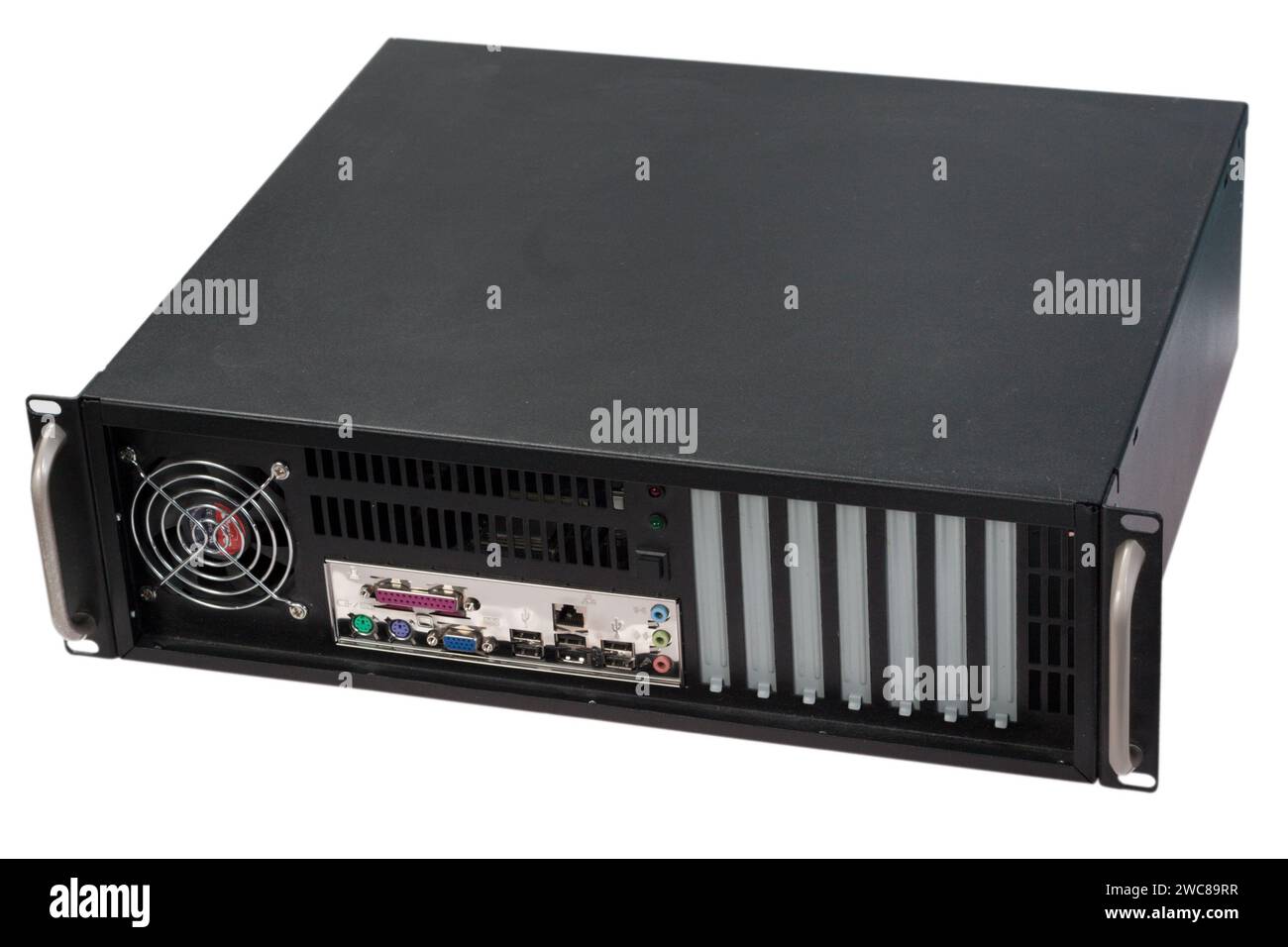 server rack case isolated on white background Stock Photo - Alamy