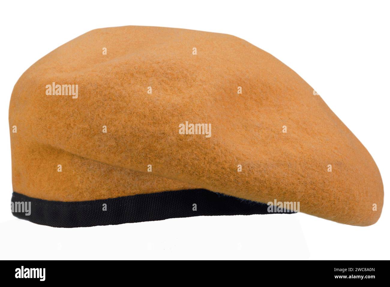 Army uniform tan beret isolated Stock Photo - Alamy