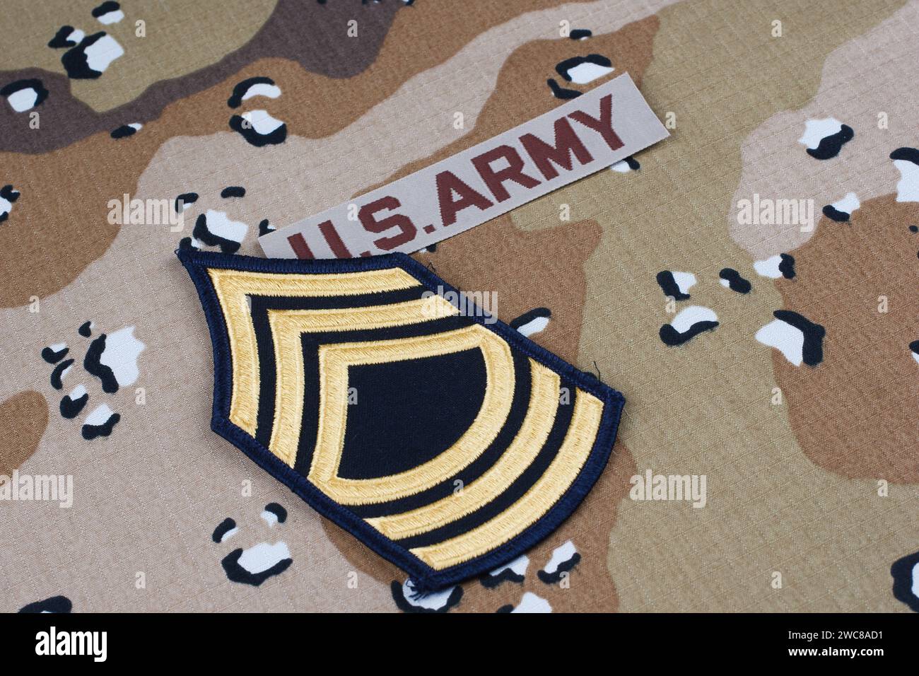 US ARMY desert uniform with rank patch Stock Photo - Alamy