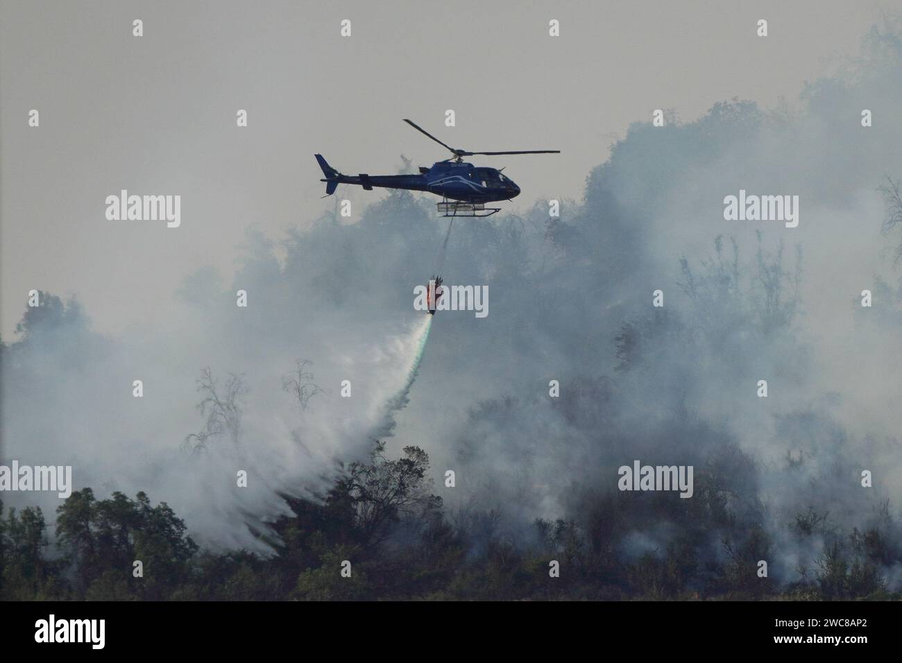 Santiago, Metropolitana, Chile. 14th Jan, 2024. A Fire Department ...