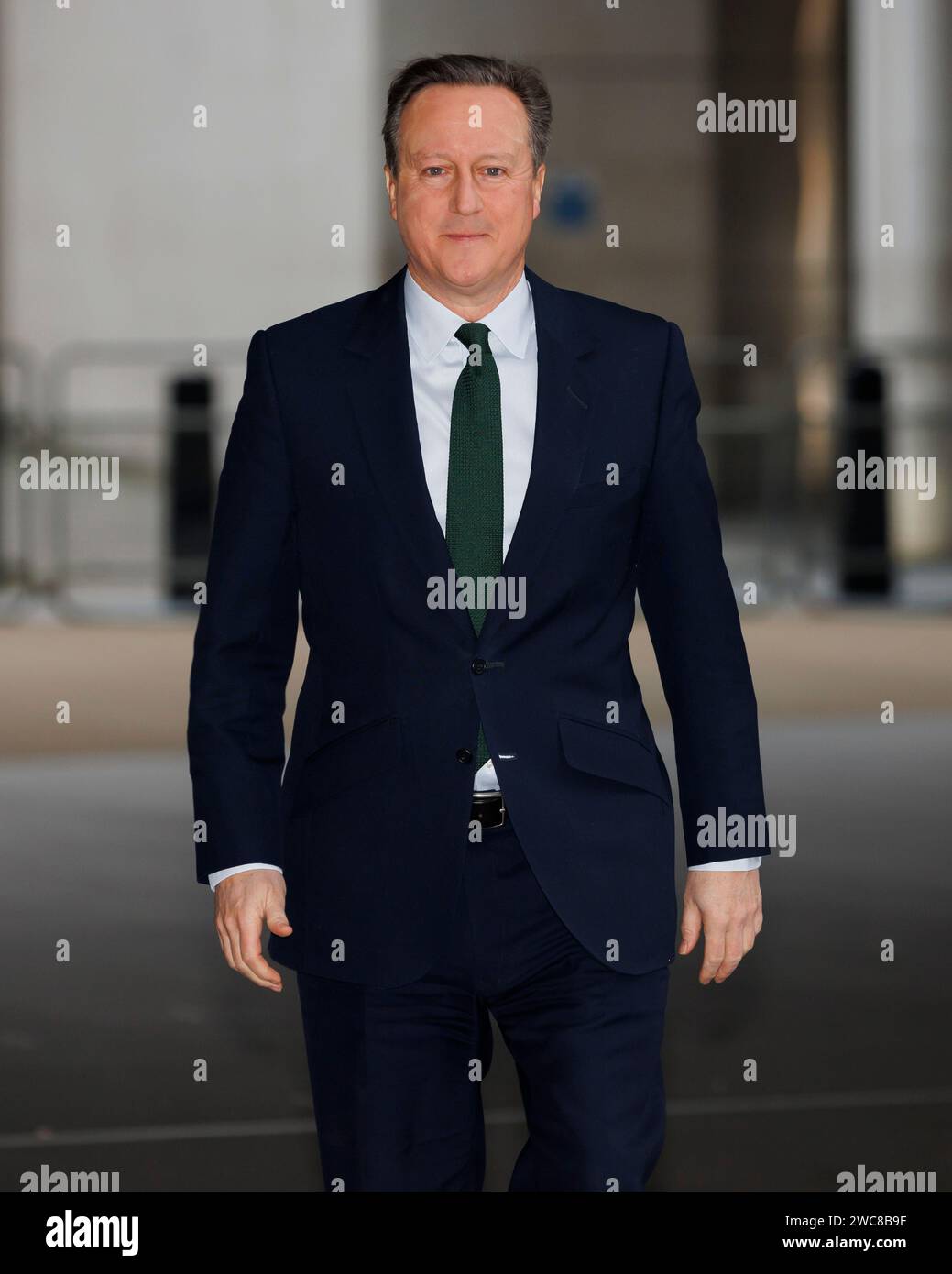 Foreign Secretary, Lord Cameron of Chipping Norton arrives at the BBC ...