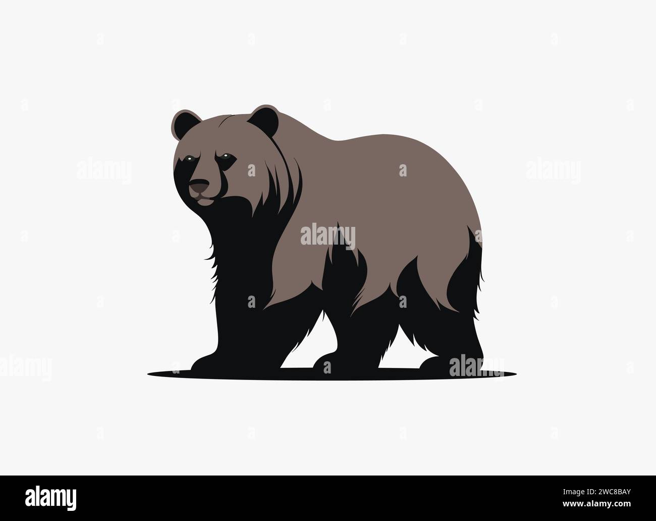Bear black vector grizzly logo icon. Bear flat silhouette mountain ...
