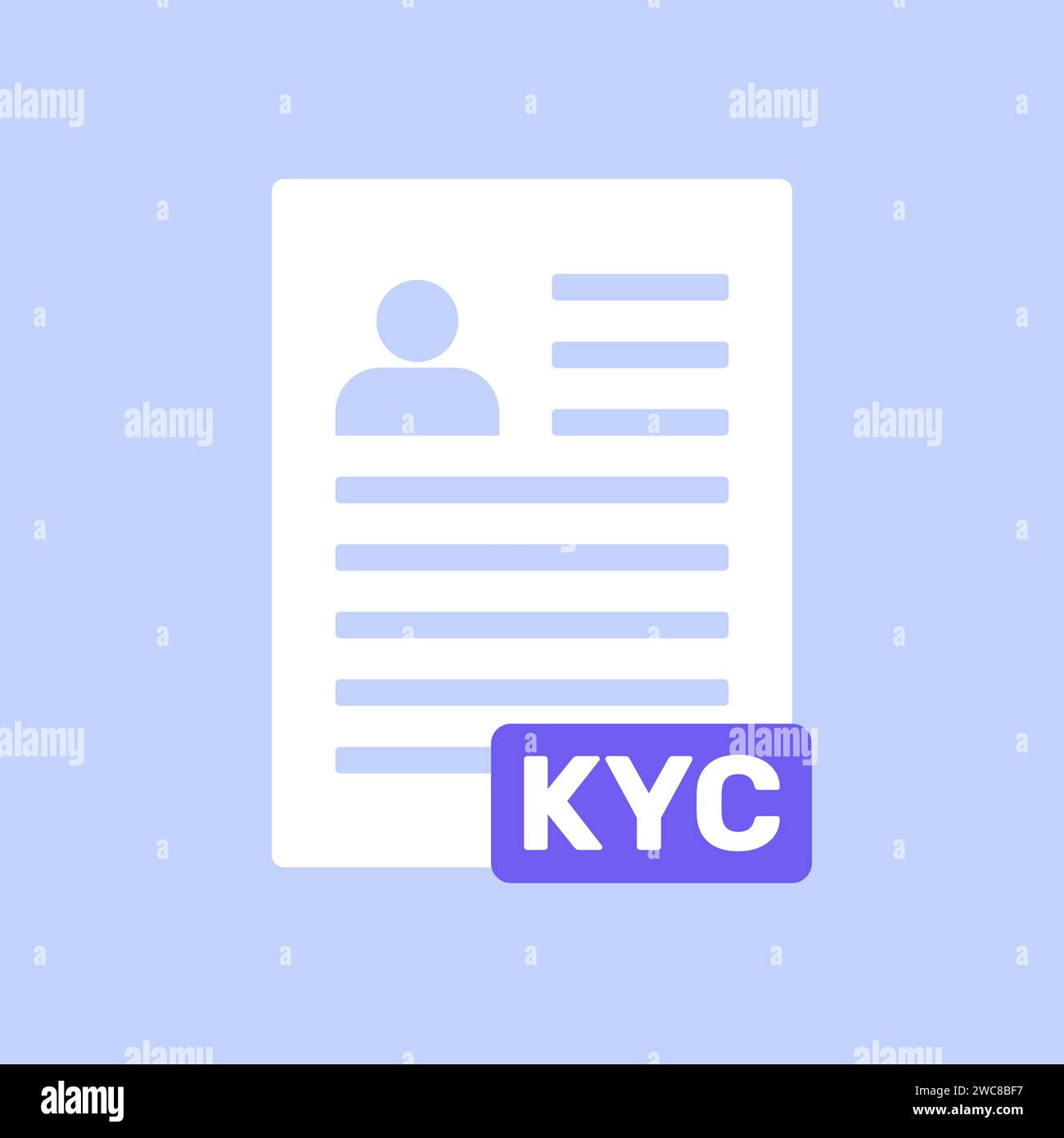 KYC identity vector document icon. Know your customer form symbol ...
