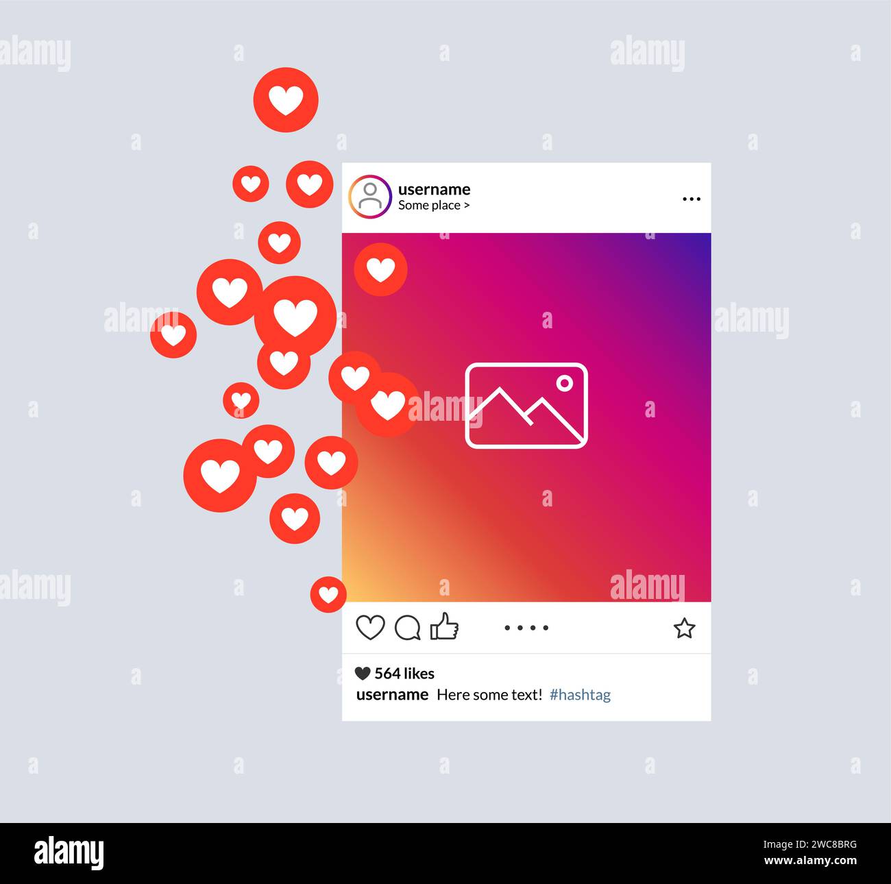 Social network interface mockup frame. Social media post photo concept ...
