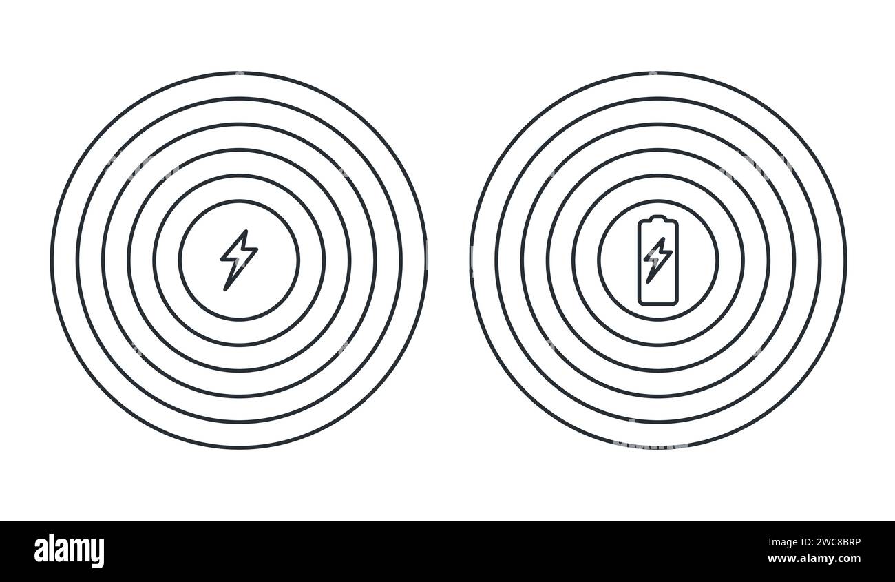 Wireless fast charging icon concept logo. Phone wireless charge ...