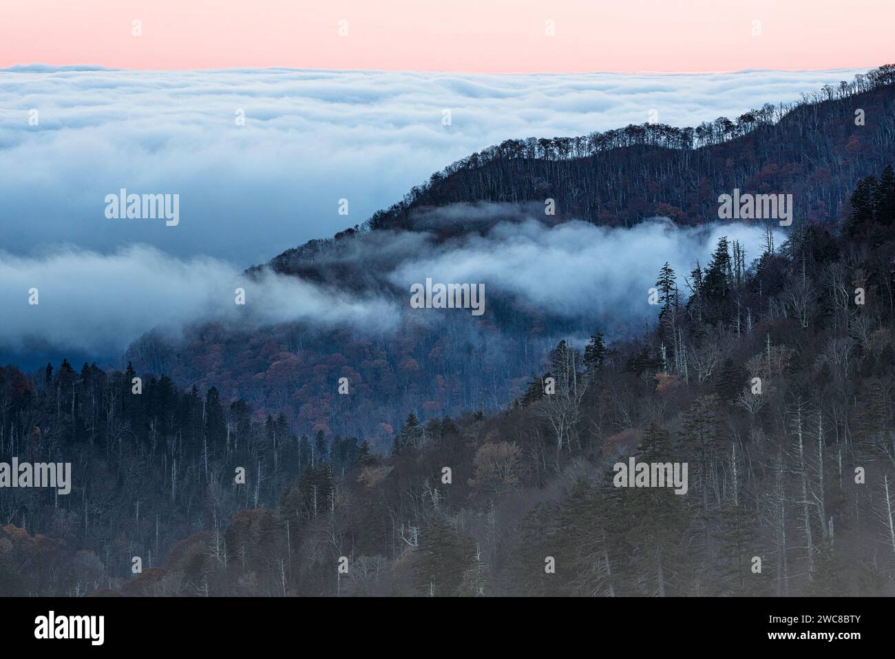 Sunrise from Ben Morton Overlook in Great Smoky Mountains National Park ...