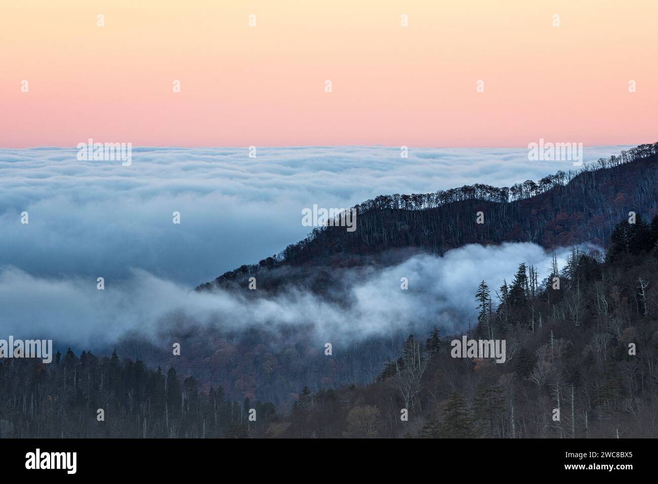 Sunrise from Ben Morton Overlook in Great Smoky Mountains National Park ...