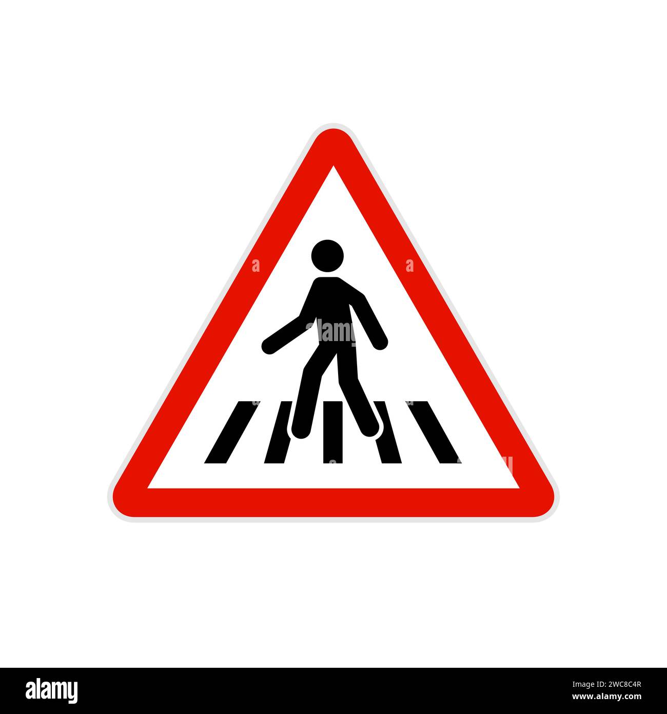 Pedestrian Vector Crossing Sign - Cautionary Traffic Symbol for Road Safety Stock Vector Image ...