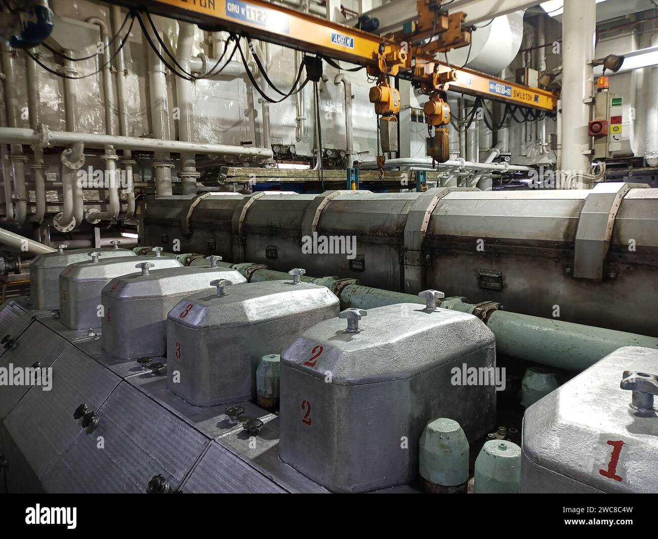 main engine of a cruise liner,ships engine,ships engine room,engine ...