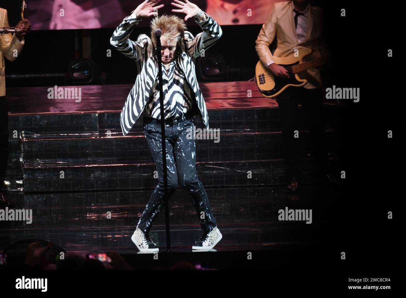 Editorial use only singer rod stewart performing during navida hi-res ...