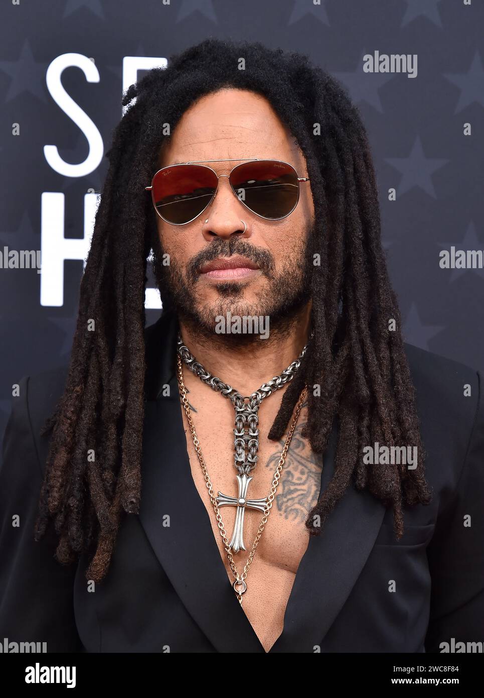 Santa Monica, USA. 14th Jan, 2024. Lenny Kravitz arriving at the 29th ...
