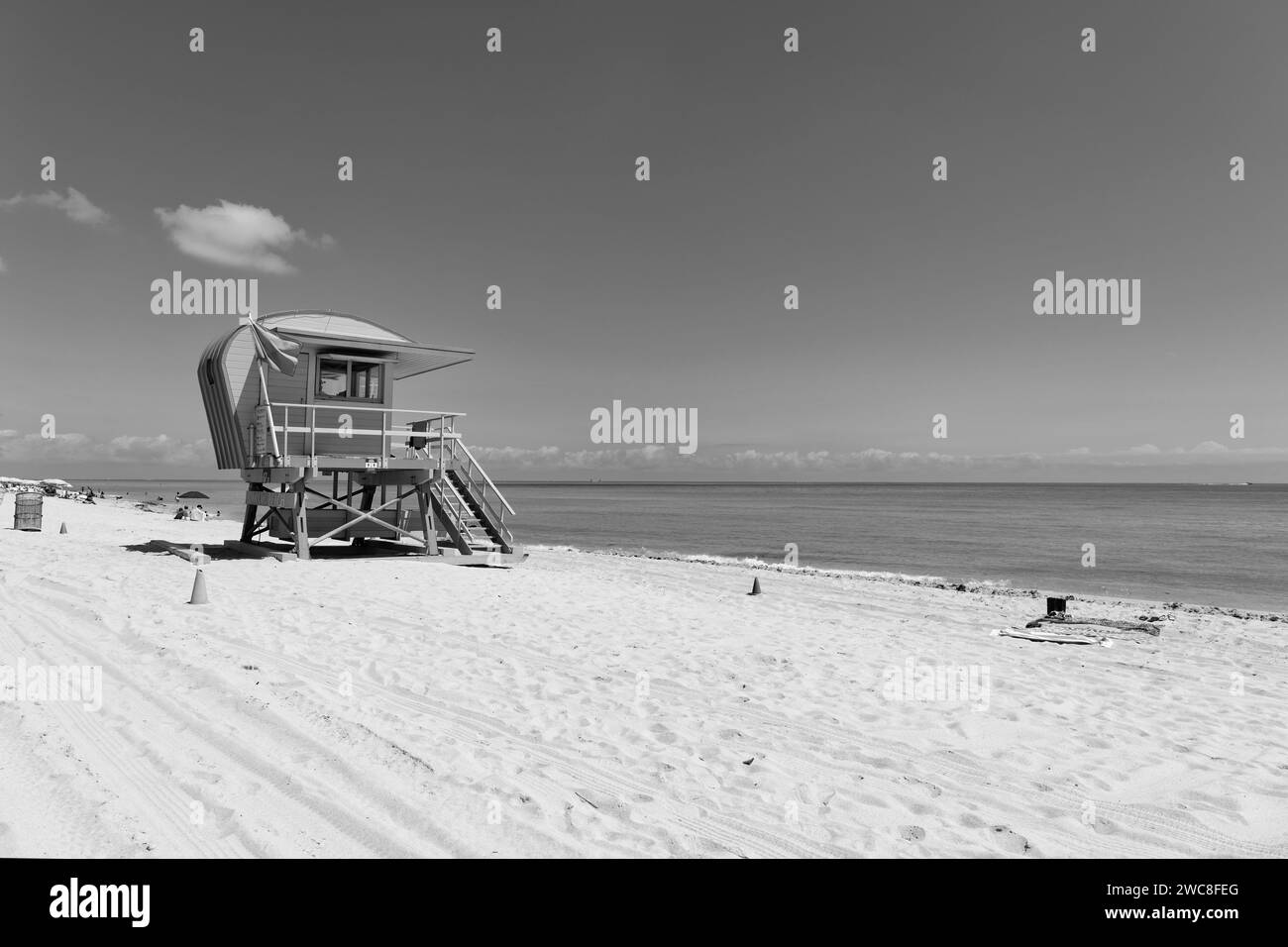 photo of blue lifeguard at miami beach, banner. lifeguard at miami ...