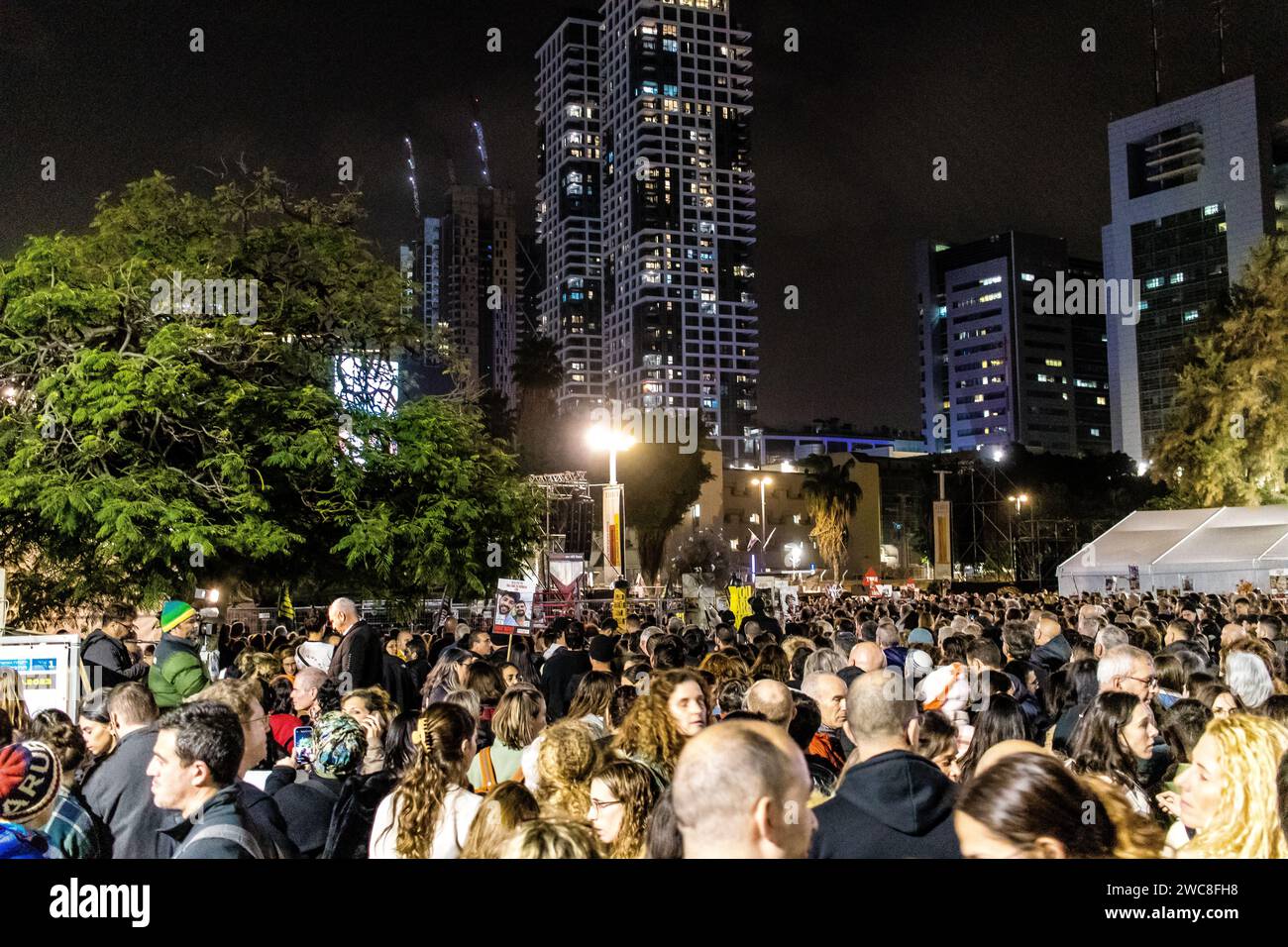 Tel Aviv, Israel - January 13, 2024 Currently 120 000 people are taking ...