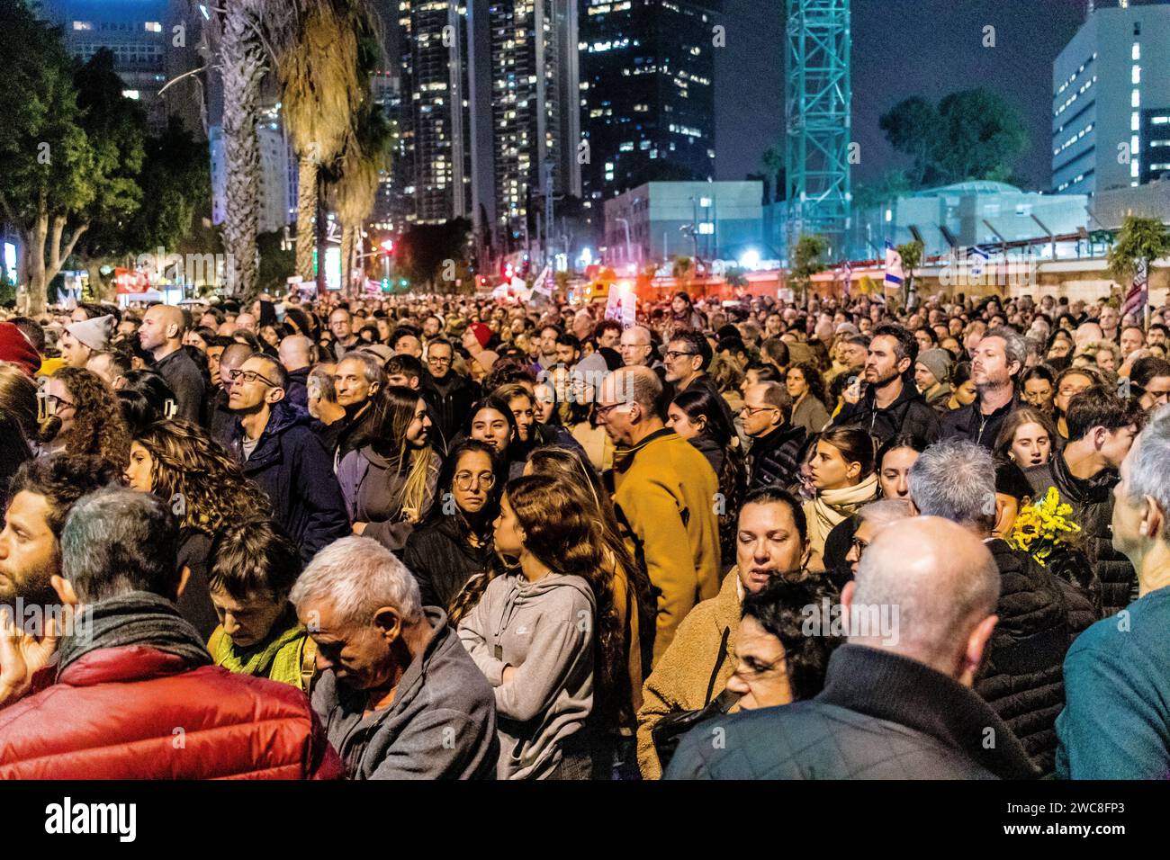 Tel Aviv, Israel - January 13, 2024 Currently 120 000 people are taking ...