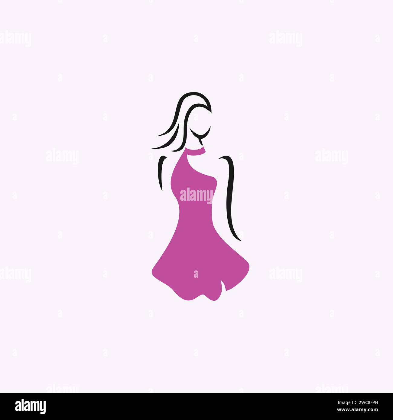 A logo featuring an elegant and graceful woman with a slender feminine ...