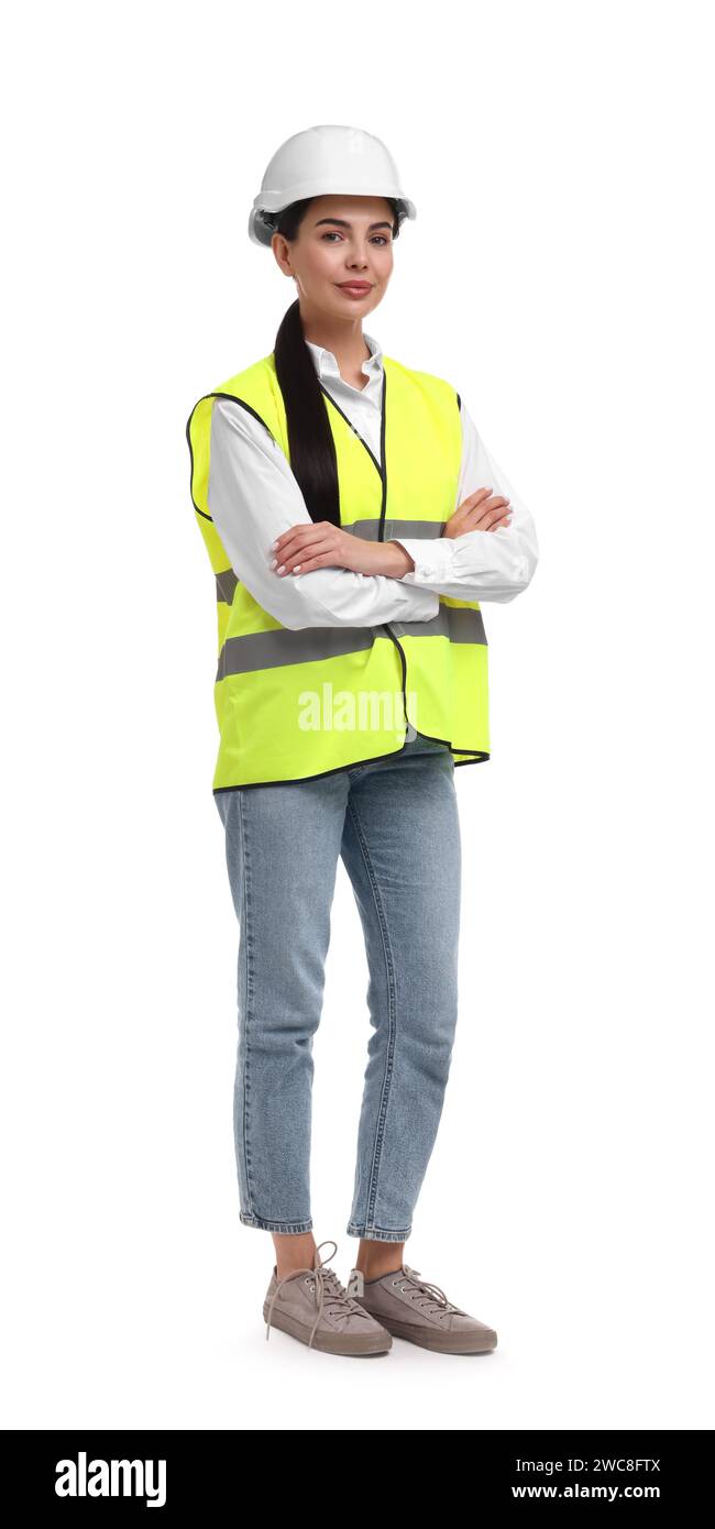 Professional woman engineer in hard Cut Out Stock Images & Pictures - Alamy