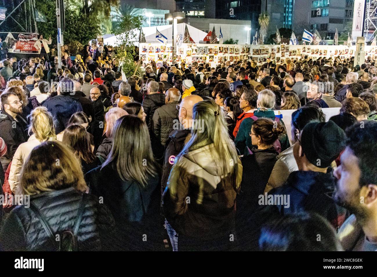 Tel Aviv, Israel - January 13, 2024 Currently 120 000 people are taking ...