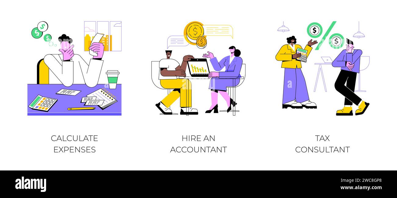 Small business finance management isolated cartoon vector illustrations ...