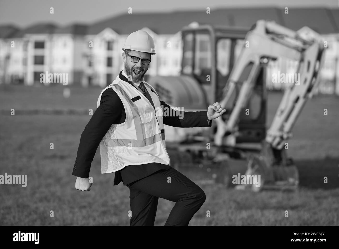 engineer man walk at civil engineering. engineer man at civil ...