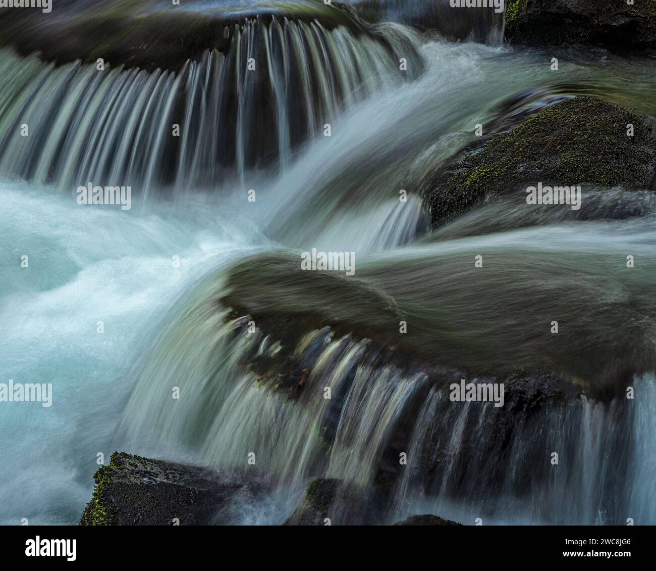 Detail of flowing water in the Tremont section of Great Smoky Mountains ...