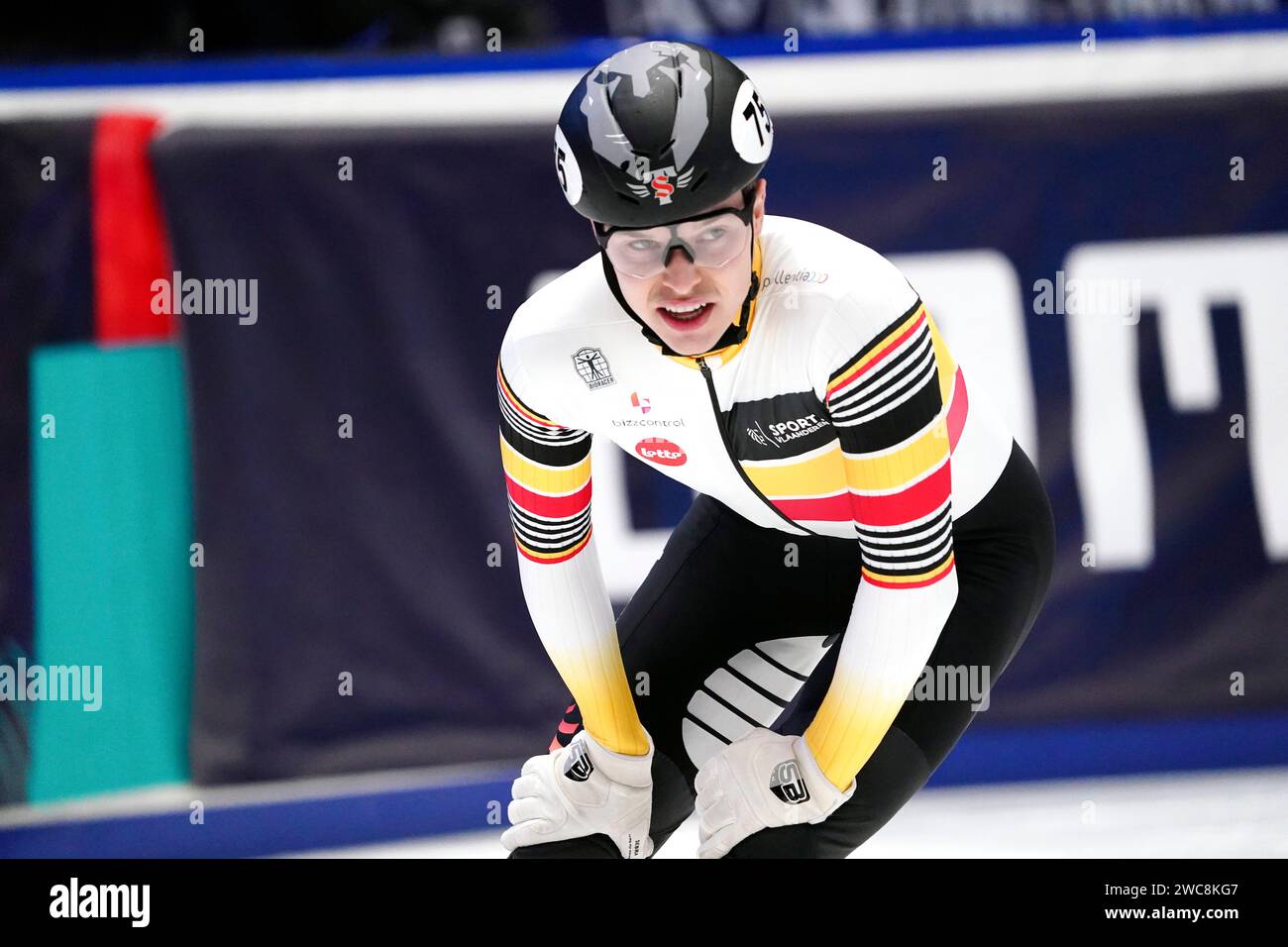 Warre van Damme (BEL) in action on 1500m in Quaterfinals during ISU ...