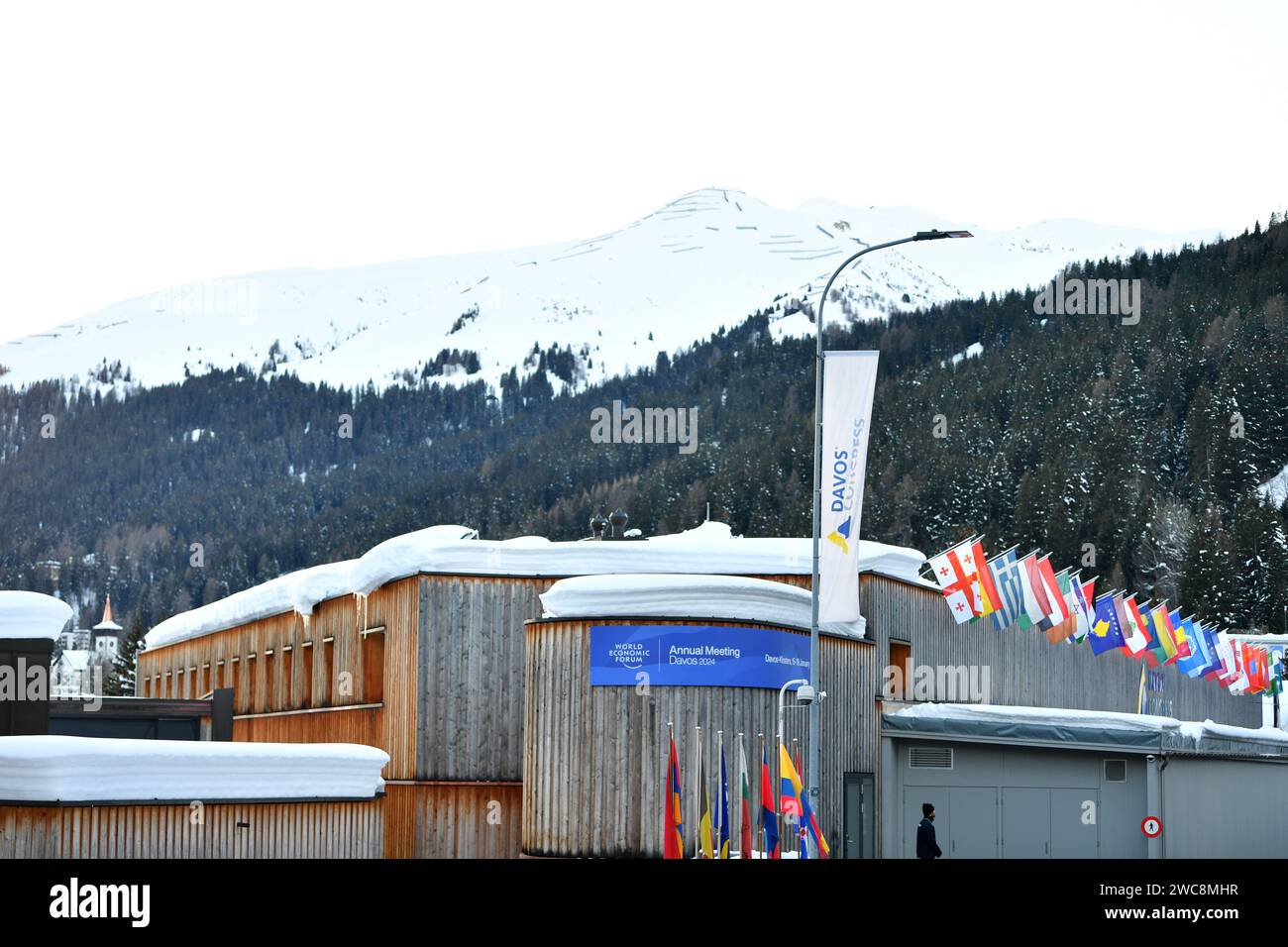 Davos. 14th Jan, 2024. This photo taken on Jan. 14, 2024 shows the ...