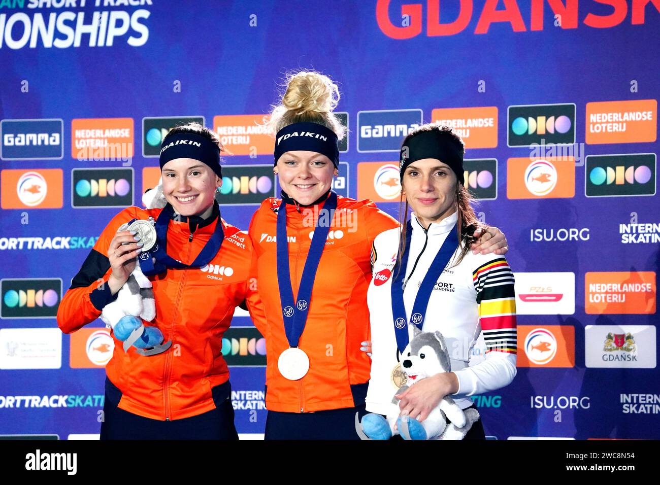 Ceremony 500m Selma Poutsma (NED), Xandra Velzeboer (NED)) and Hanne ...