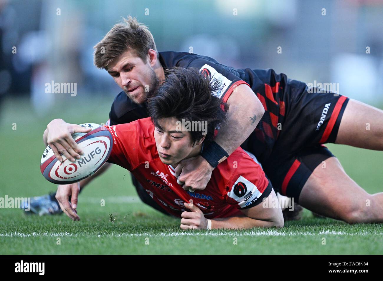 Tokyo, Japan. Credit: MATSUO. 14th Jan, 2024. (T-B) Atsuki Kuwayama ...