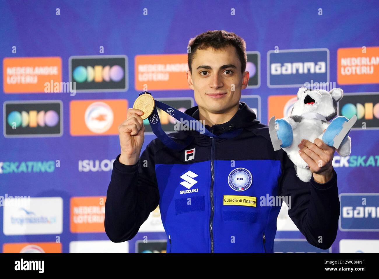 Pietro Sighel (ITA) gold medal on 1000m during European Short Track Championships 2024 on ...