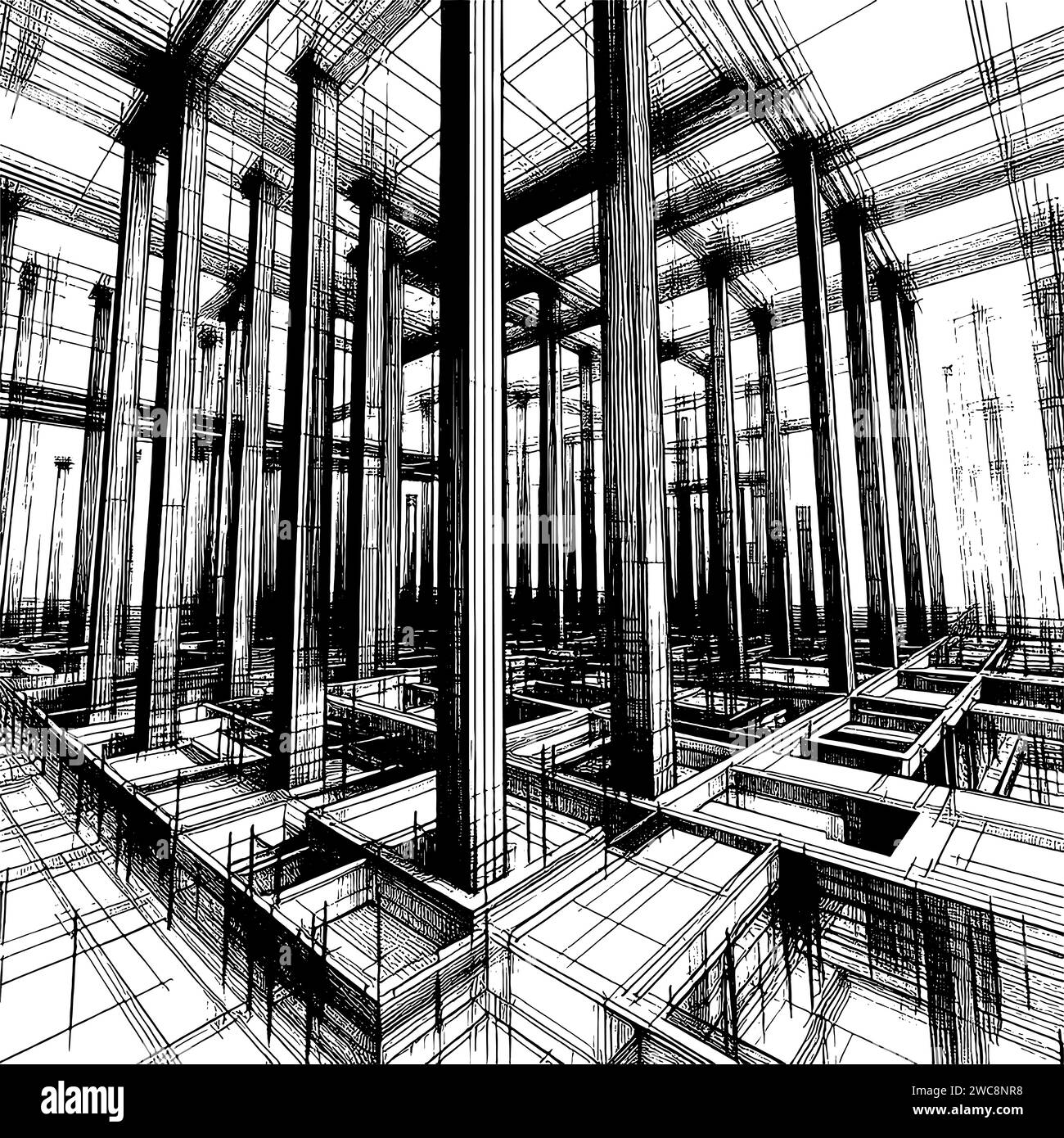 Abstract Construction Structure Vector. A Vector Illustration Of ...