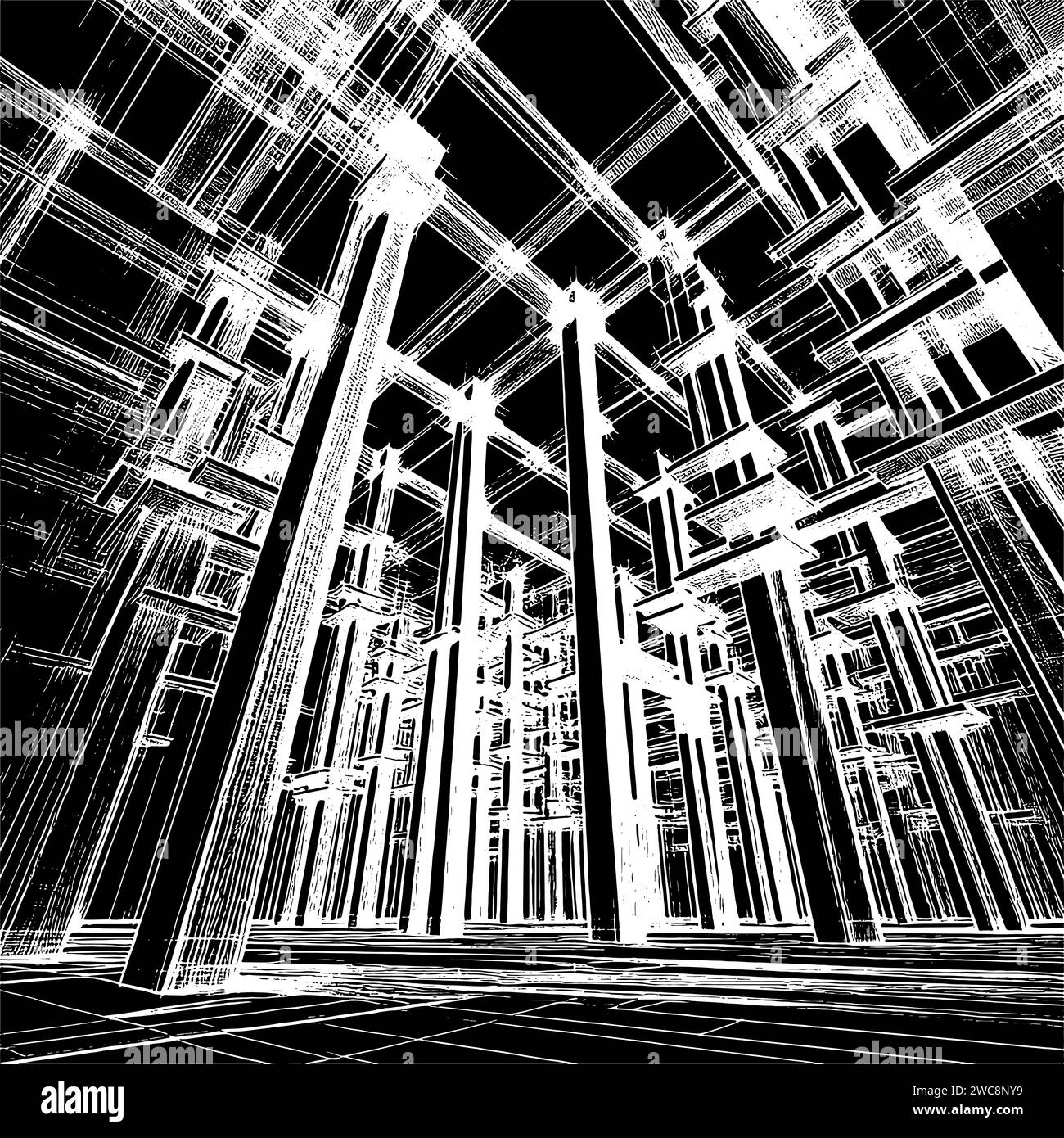 Abstract Construction Structure Vector. A Vector Illustration Of ...