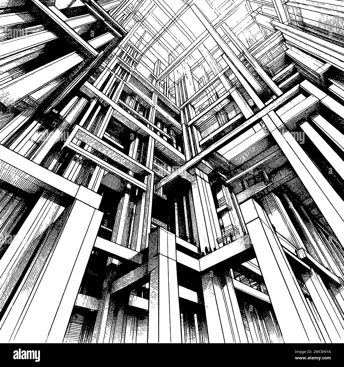 Abstract Construction Structure Vector. A Vector Illustration Of ...
