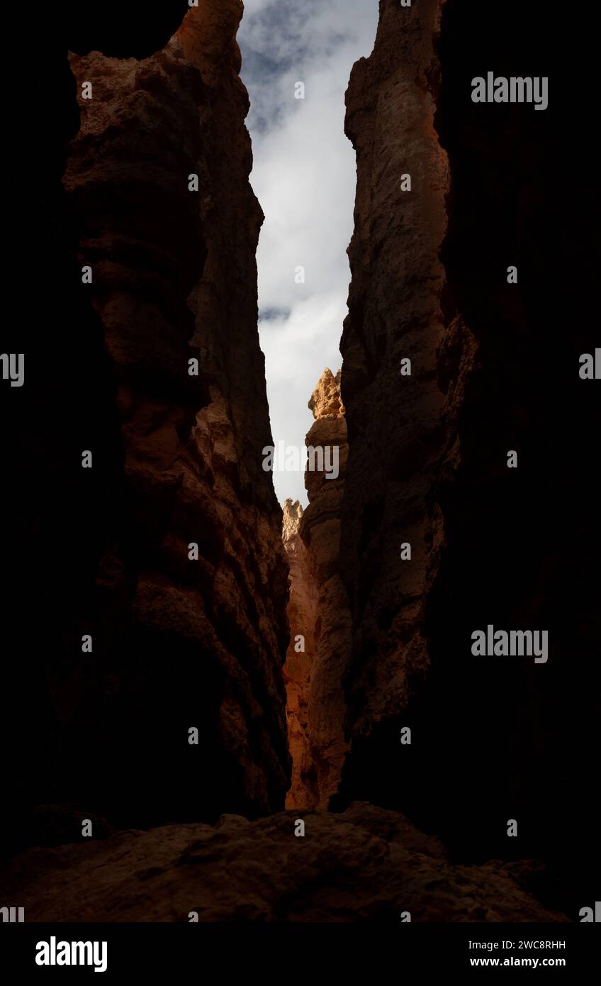 Narrow Section of Hoodoos Forms Canyon in Bryce Canyon Stock Photo - Alamy