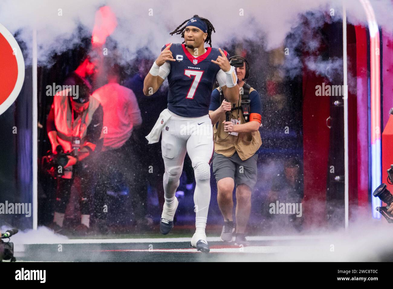 January 13, 2024: Houston Texans quarterback C.J. Stroud (7) enters the ...