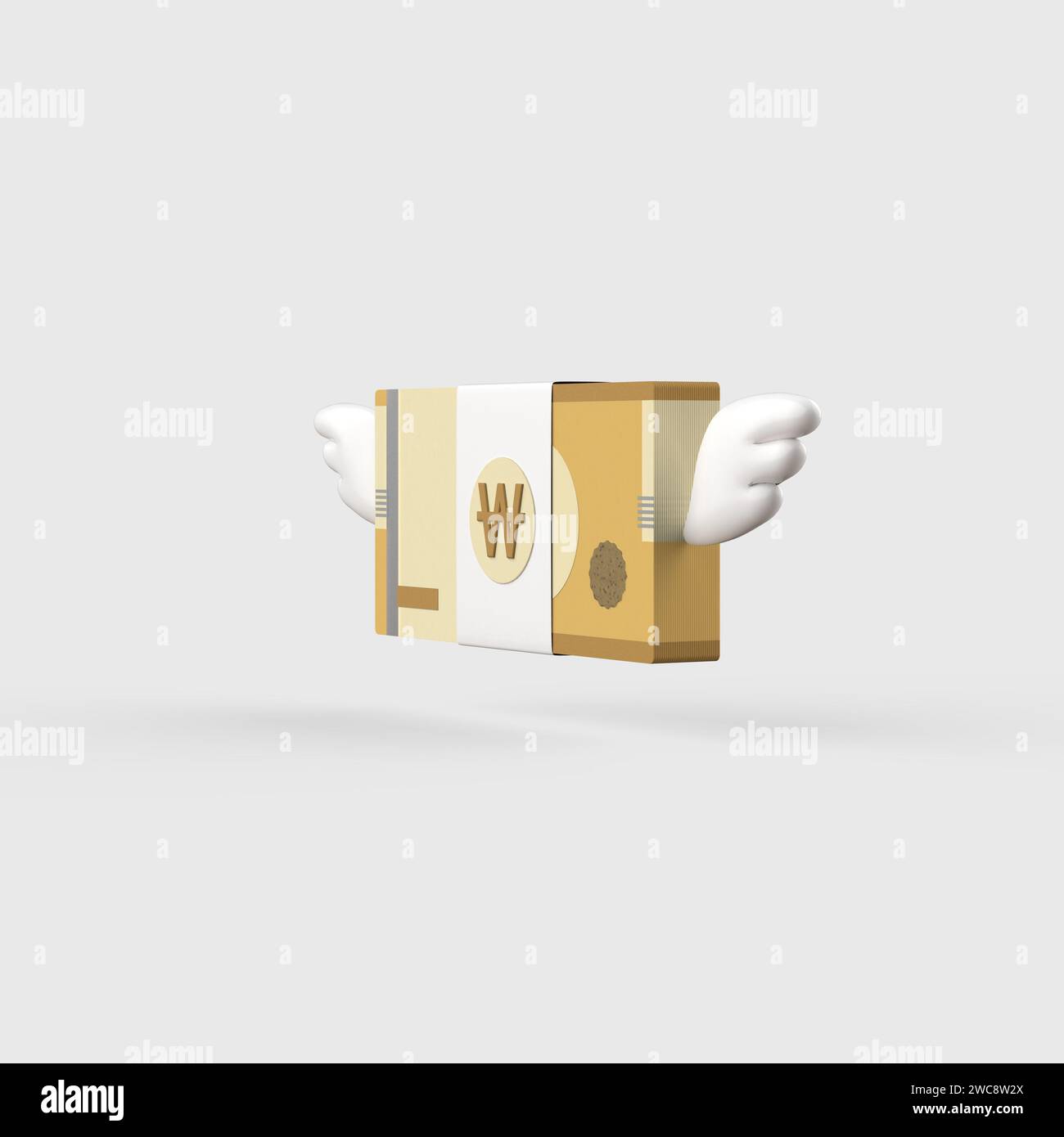 Winged banknote 3d object Stock Photo - Alamy