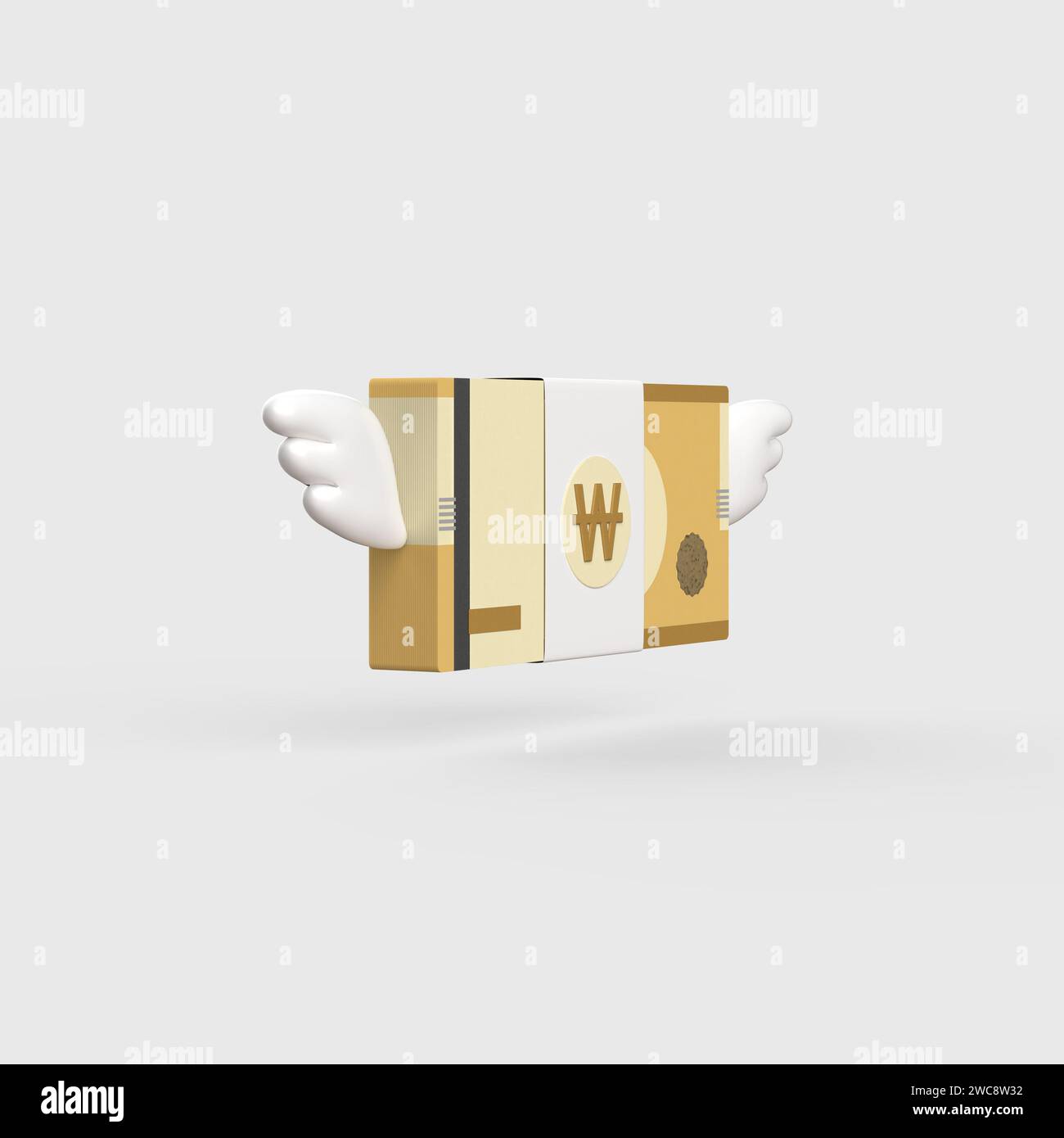 Winged banknote 3d object Stock Photo - Alamy