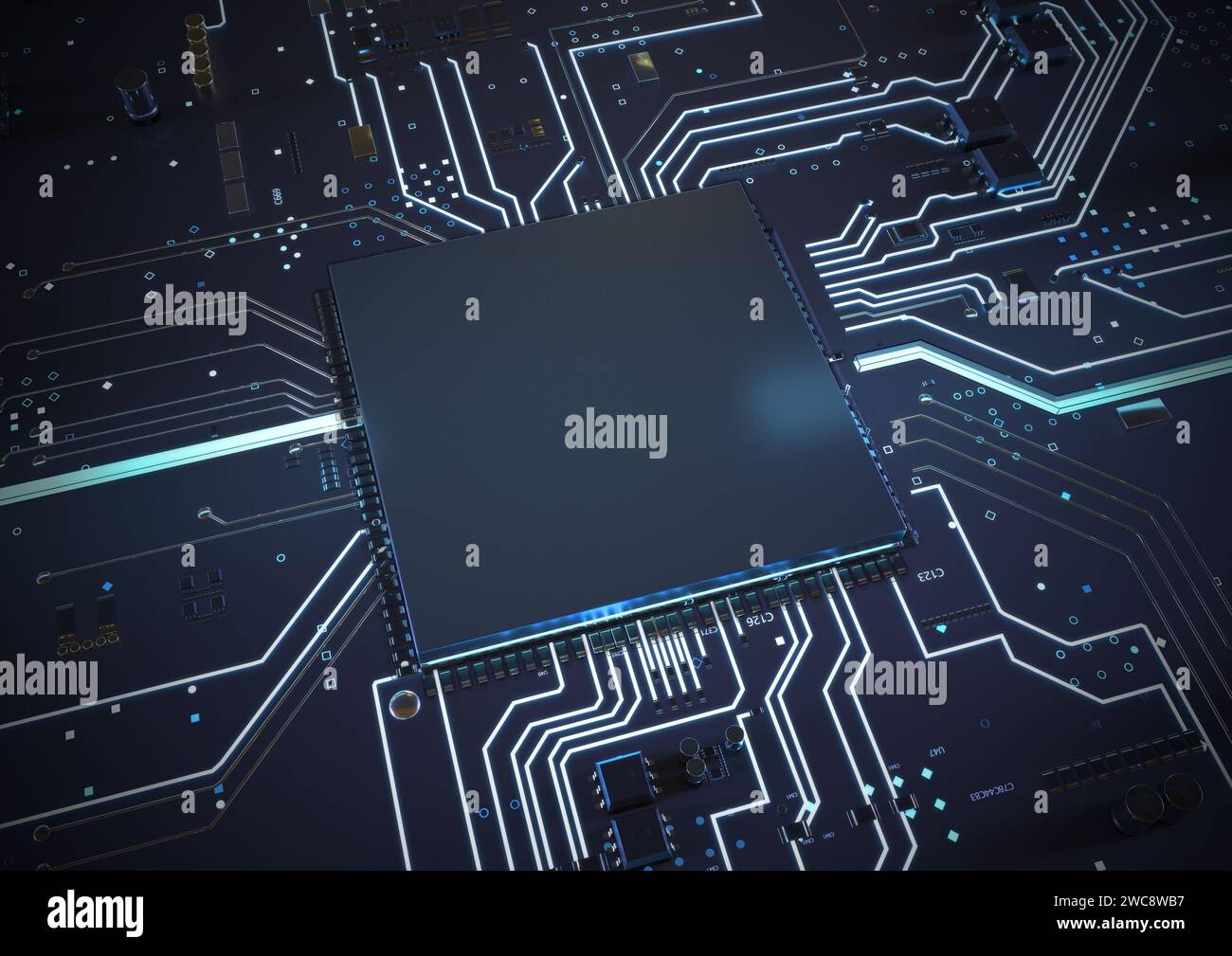 Semiconductor 3D graphics Stock Photo - Alamy