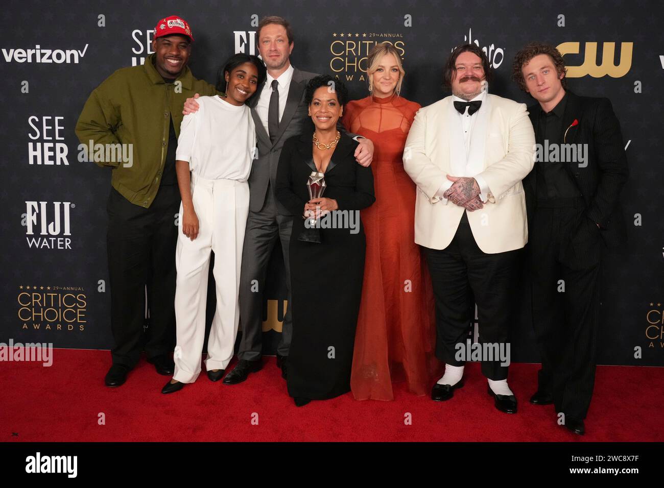 Lionel Boyce, from left, Ayo Edebiri, Ebon Moss-Bachrach, Liza Colon ...