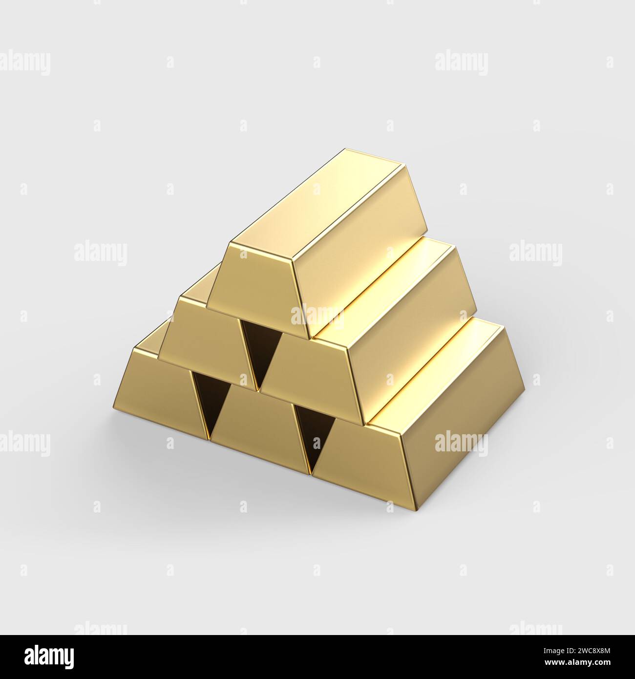 Stacked Gold Bar 3d Objects Stock Photo - Alamy