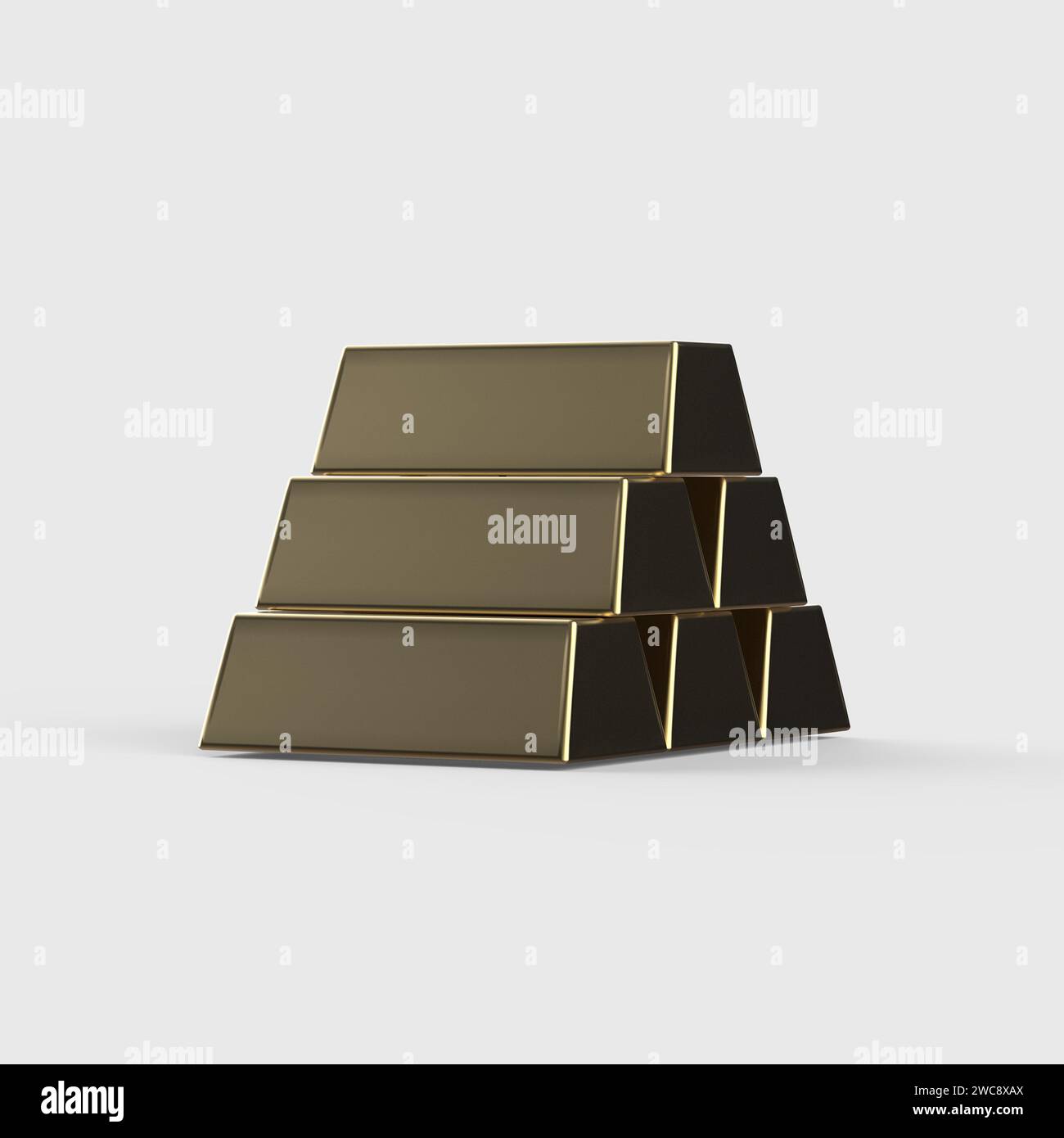 Stacked Gold Bar 3d Objects Stock Photo - Alamy