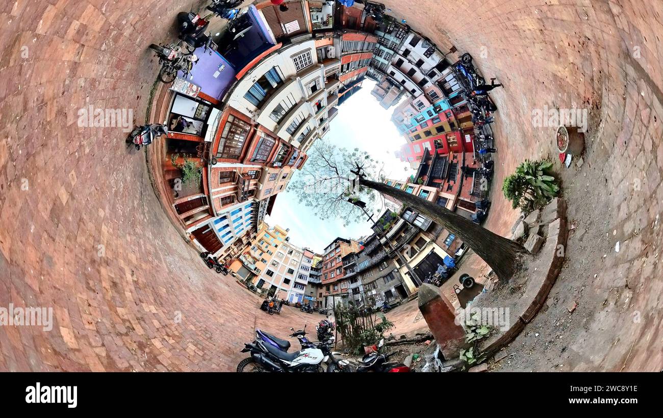 in view of 360 panorama. Kathmandu old town is the capital and most ...