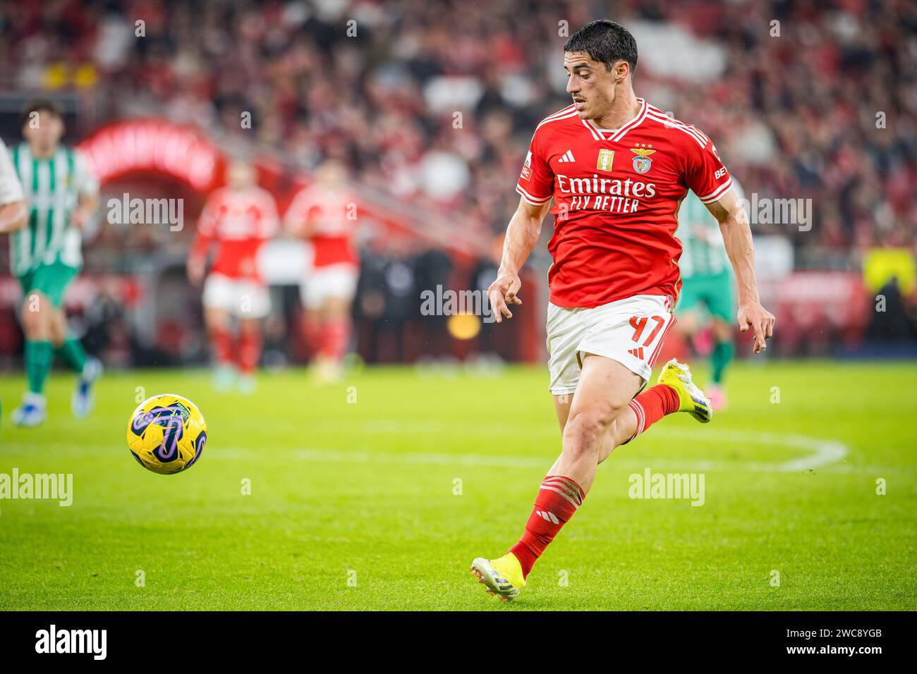 Lisbon, Portugal. 14th Jan, 2024. Tiago Gouveia of SL Benfica in action ...